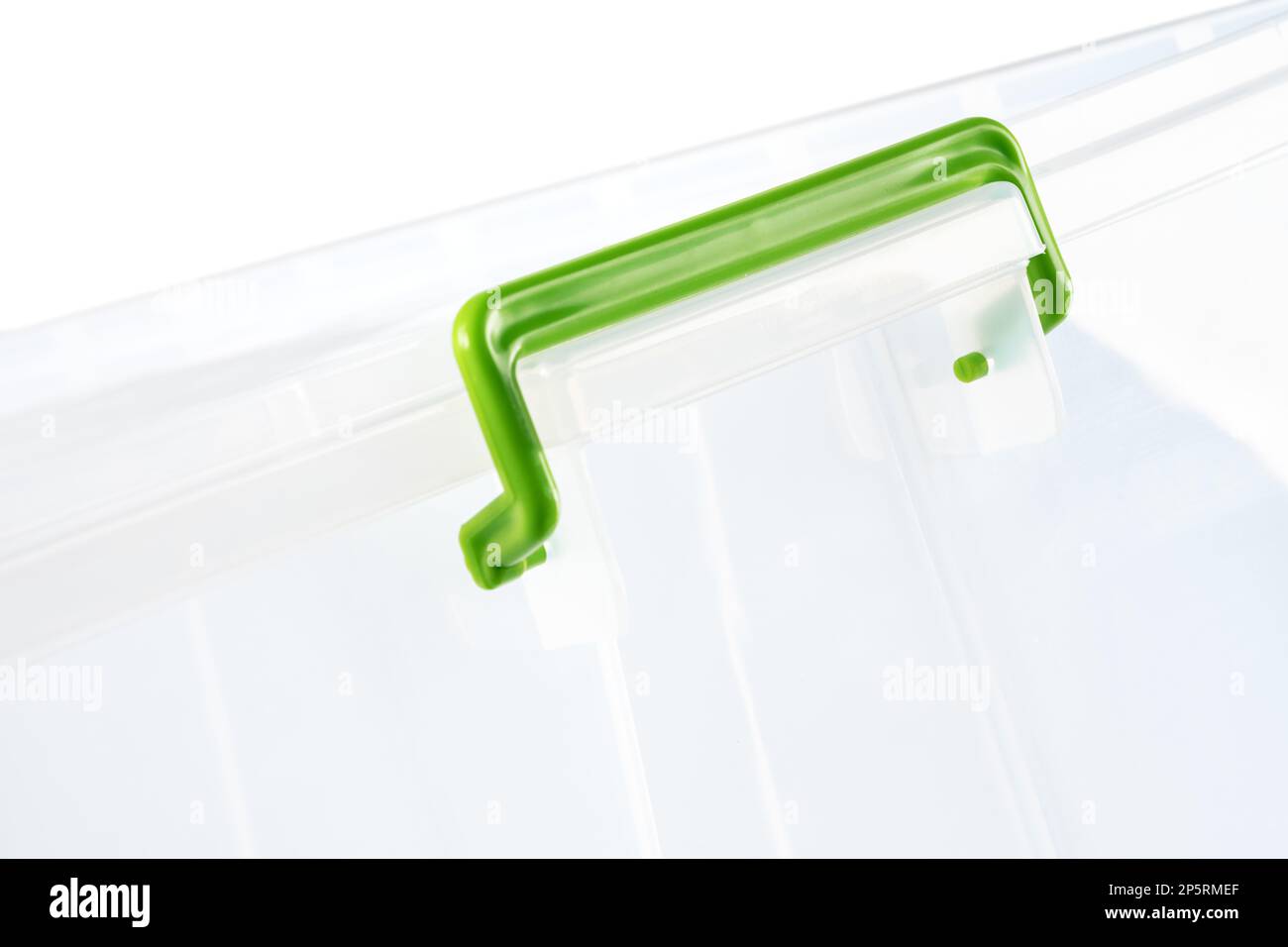 Transparent plastic box isolated on white background Stock Photo - Alamy