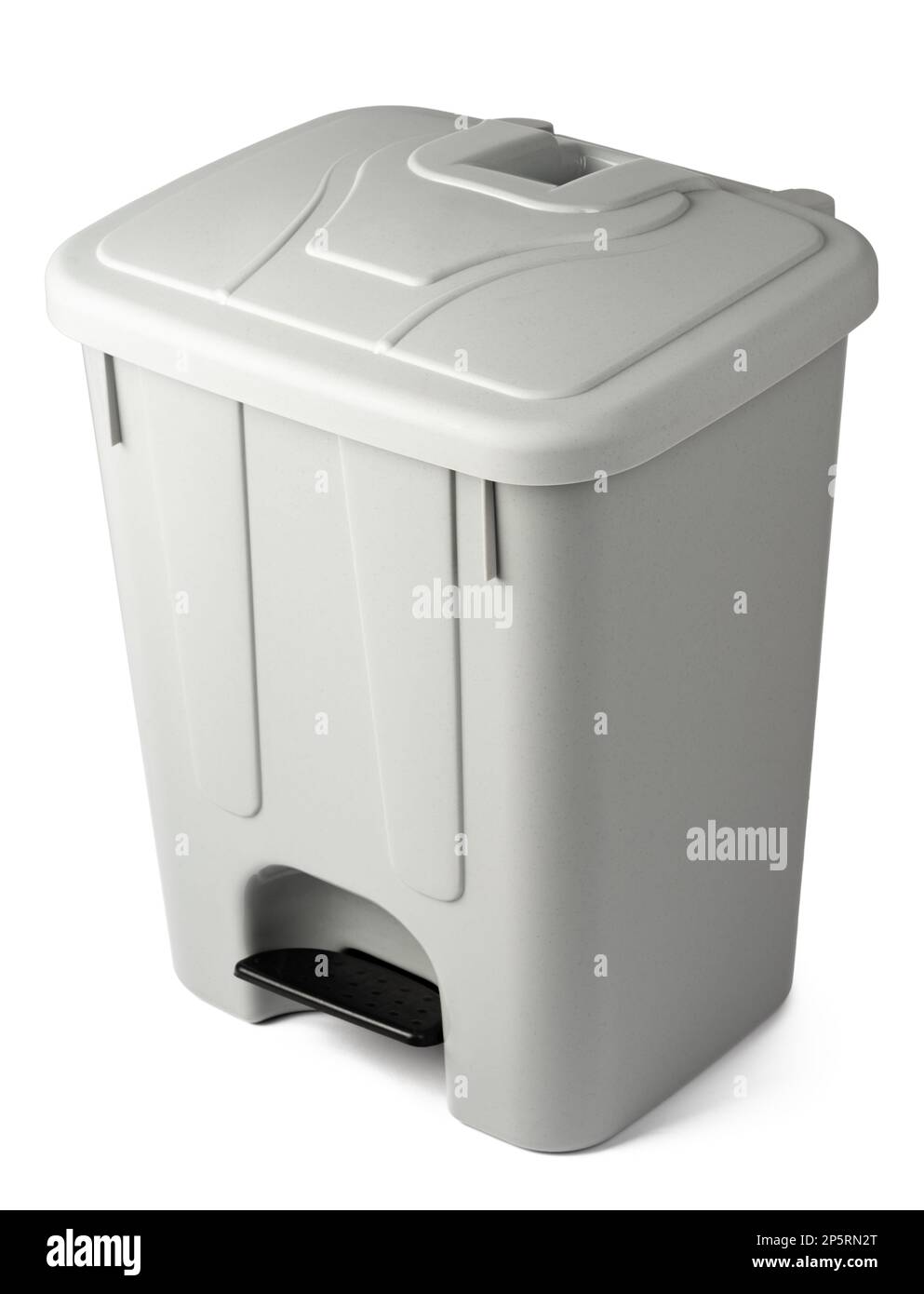 Gray plastic waste bin isolated on white Stock Photo - Alamy