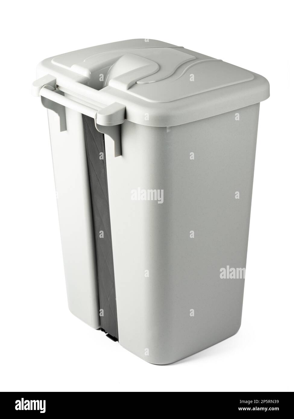 Gray plastic waste bin isolated on white Stock Photo - Alamy