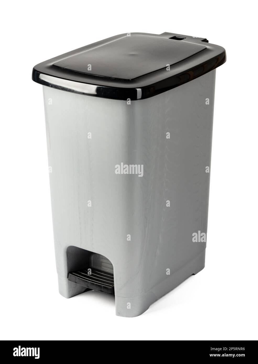 Gray plastic waste bin isolated on white Stock Photo - Alamy