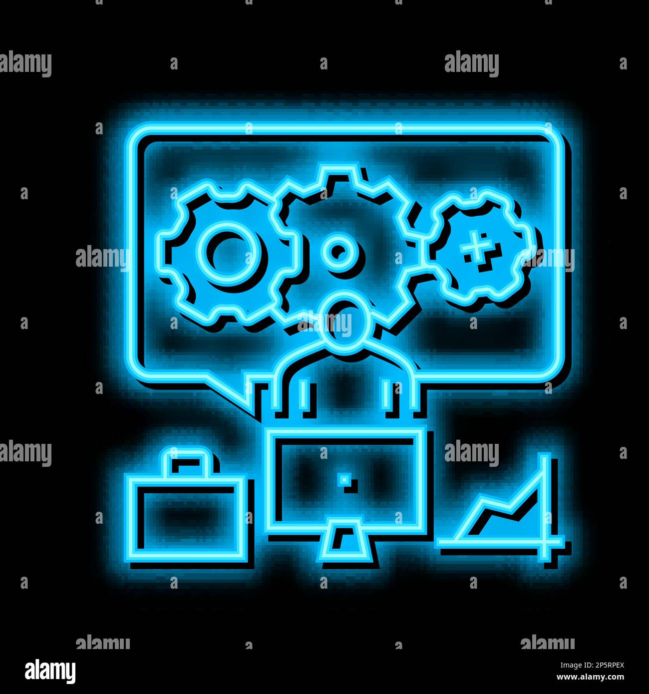 gear working process neon glow icon illustration Stock Vector Image ...