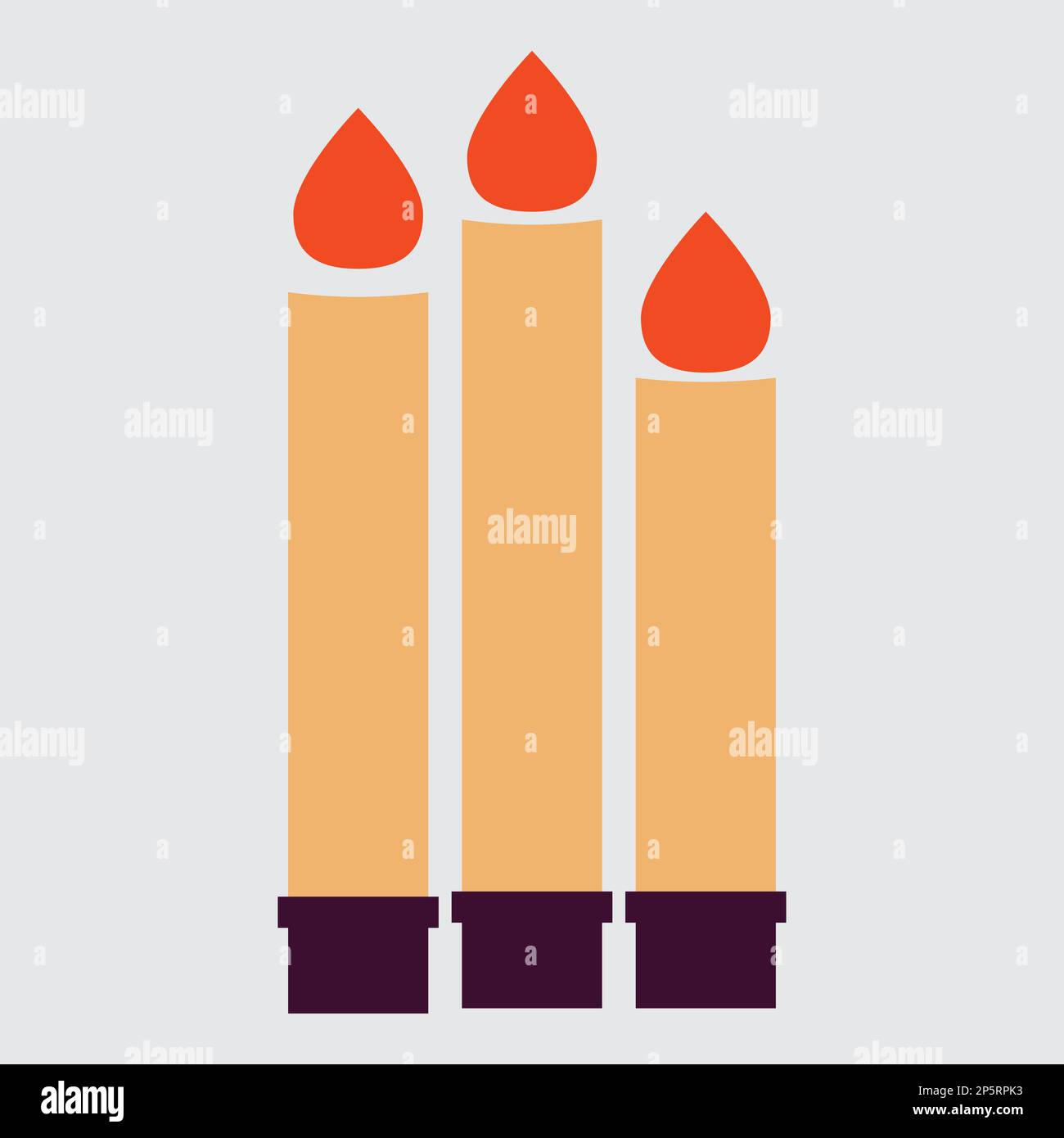 Candle with flat illustration isolated on white background. Religious ...