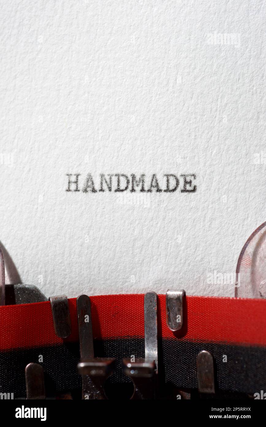 Handmade word written with a typewriter Stock Photo - Alamy