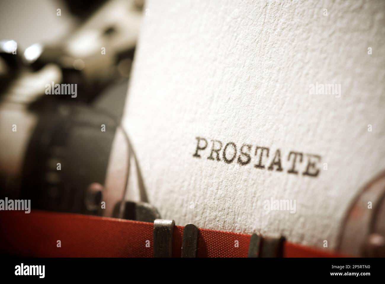 Prostate word written with a typewriter Stock Photo - Alamy