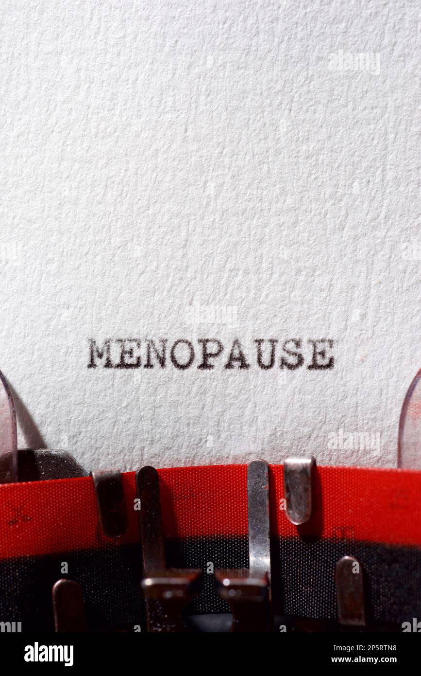 Menopause word written with a typewriter Stock Photo - Alamy