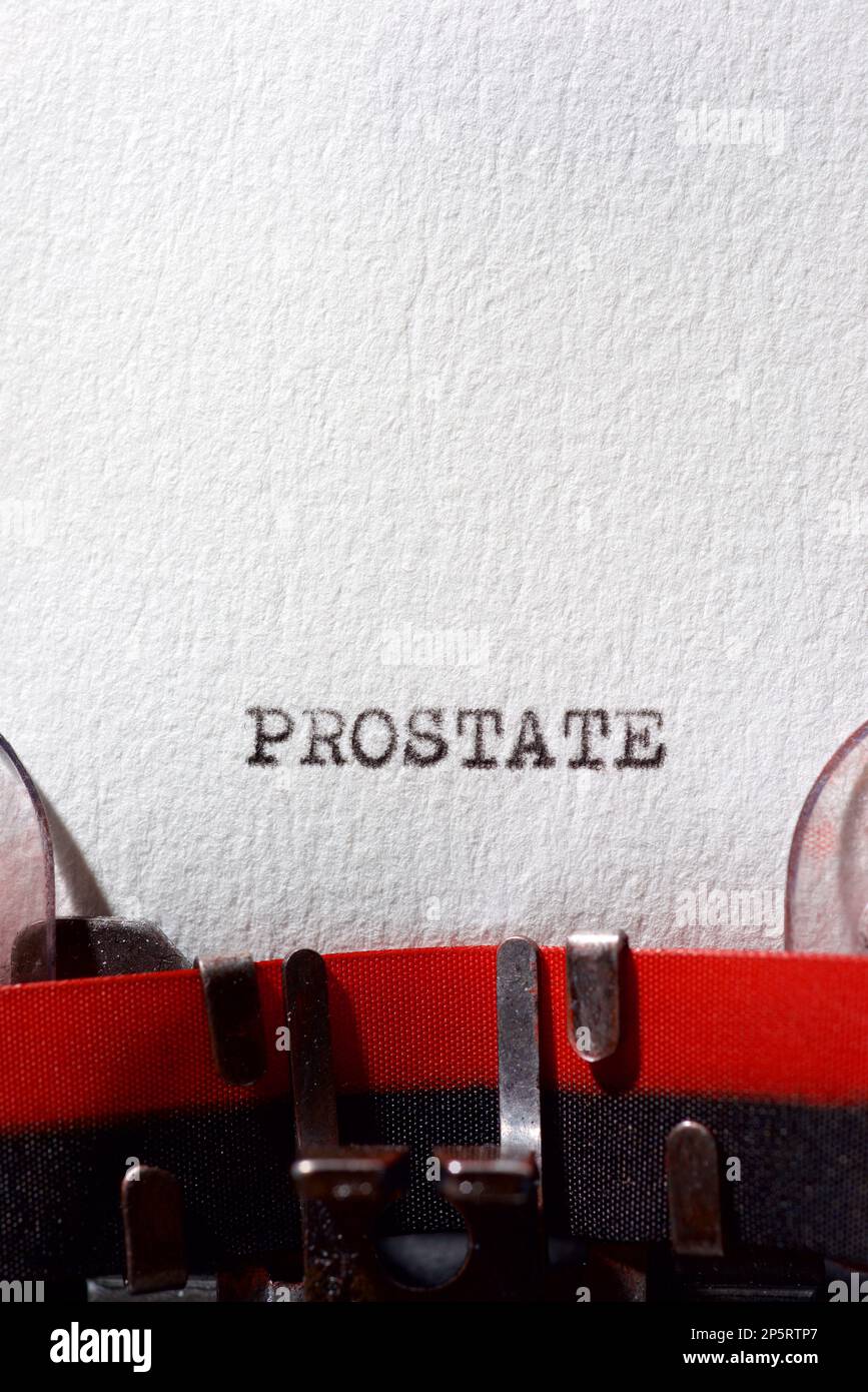 Prostate word written with a typewriter Stock Photo - Alamy