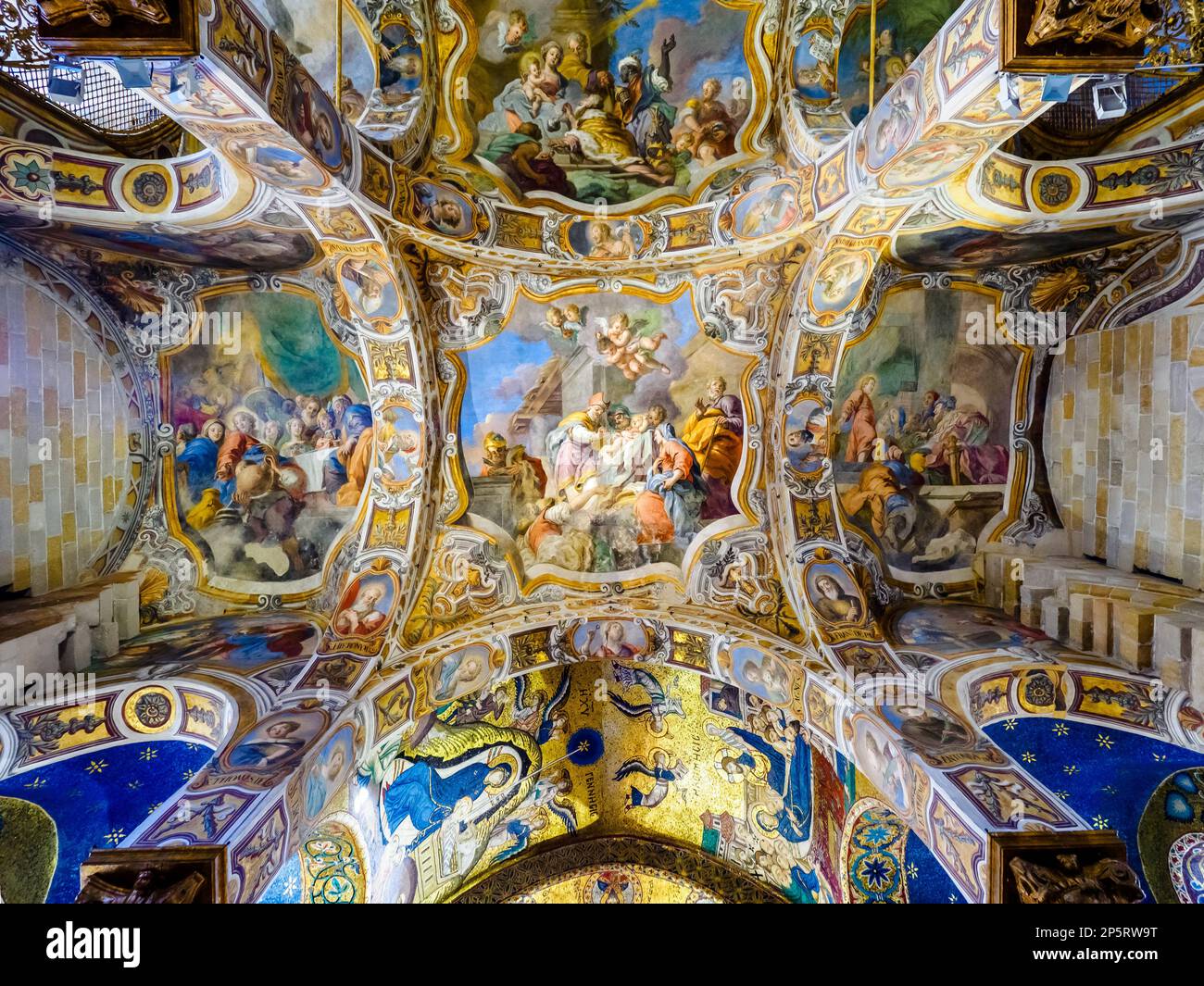 Ceilings frescoed by Olivio Sozzi (17th century) in the Church of Santa ...
