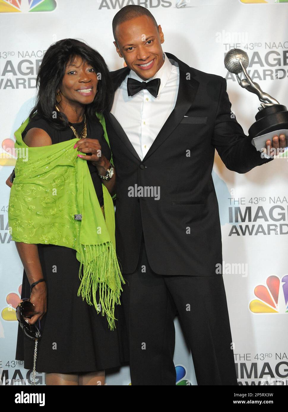 LOS ANGELES, CA - FEBRUARY 17: Actor Emerson Brooks (R) and guest pose ...