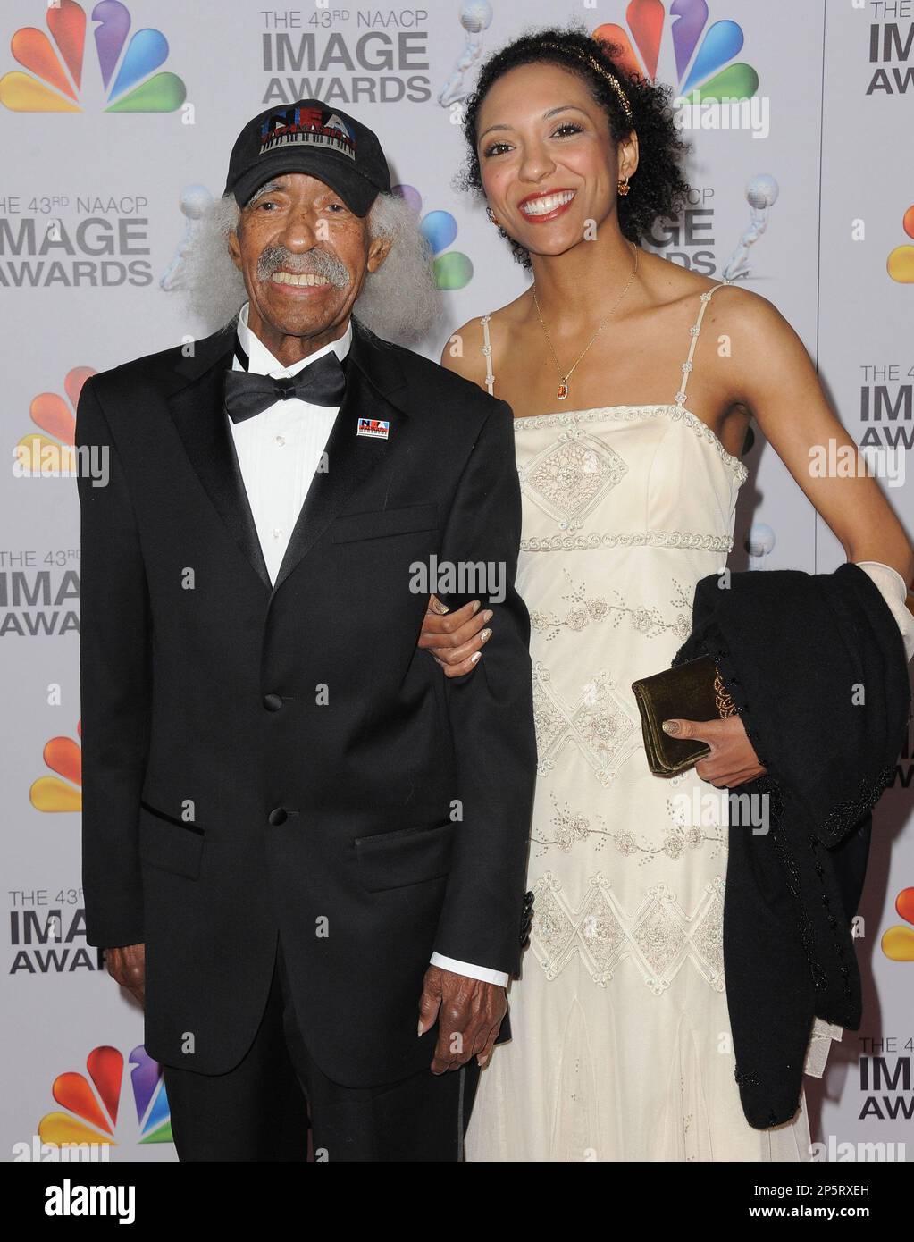 LOS ANGELES, CA - FEBRUARY 17: Musician Gerald Wilson and guest arrive ...