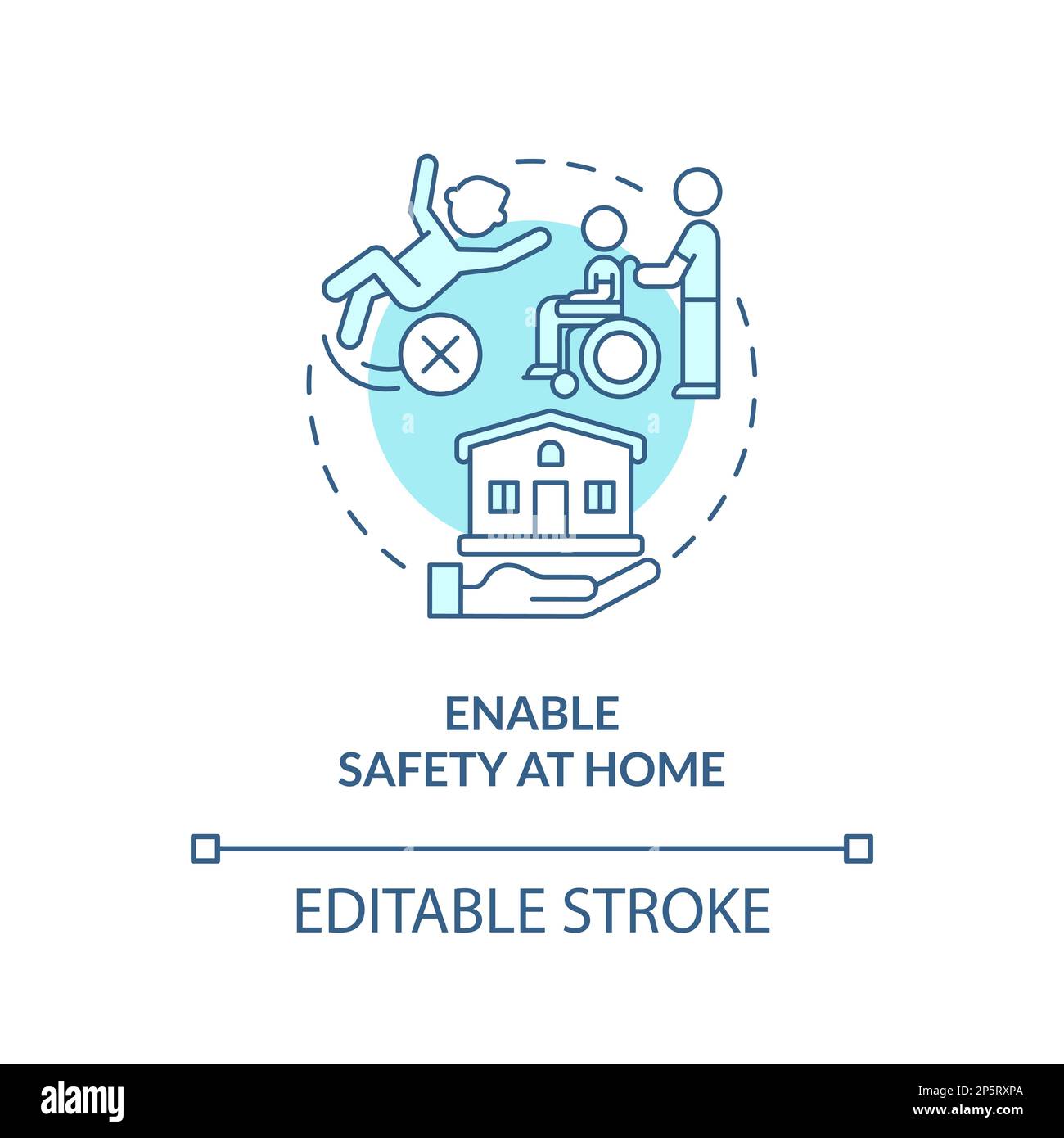 Enable safety at home blue concept icon Stock Vector Image & Art - Alamy