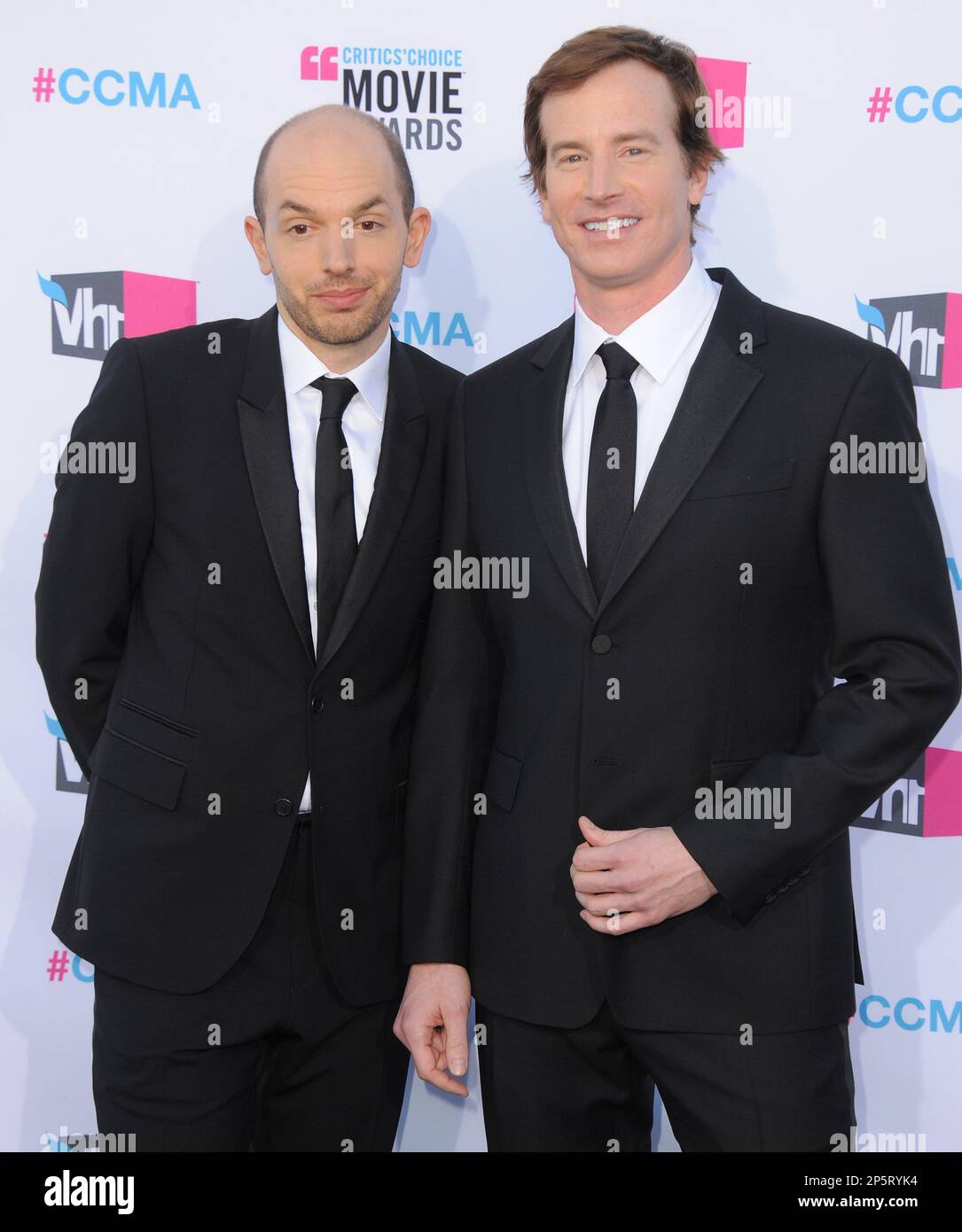 HOLLYWOOD, CA - JANUARY 12: Actor Paul Scheer and Rob Huebel arrive at ...