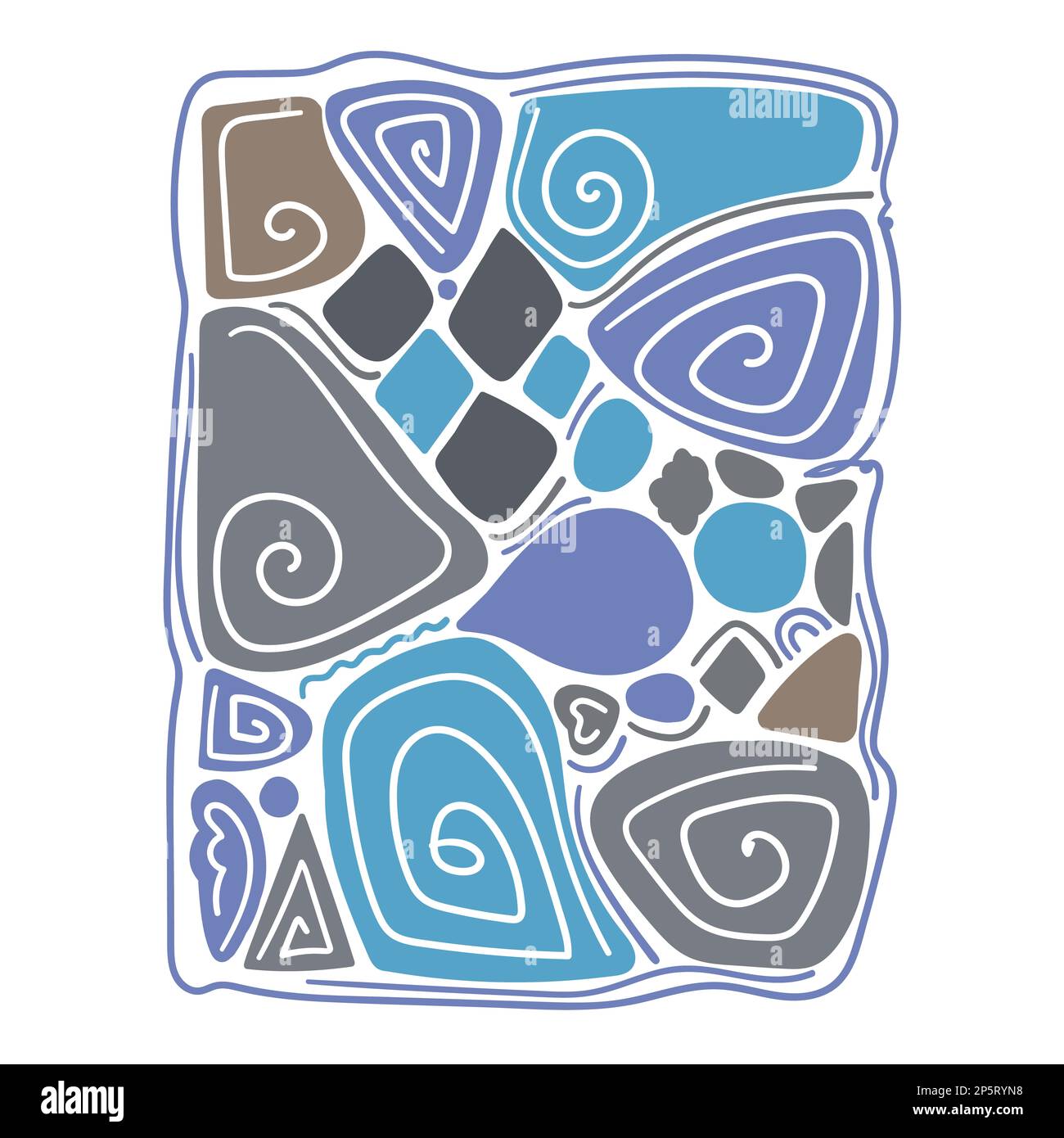Abstract doodle shapes and lines. Vector illustration Stock Photo - Alamy