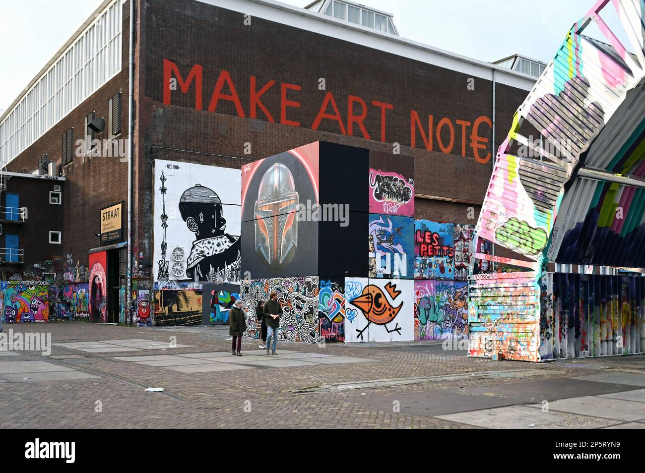 Container art and graffiti next to the Straat Museum, NDSM Plein ...