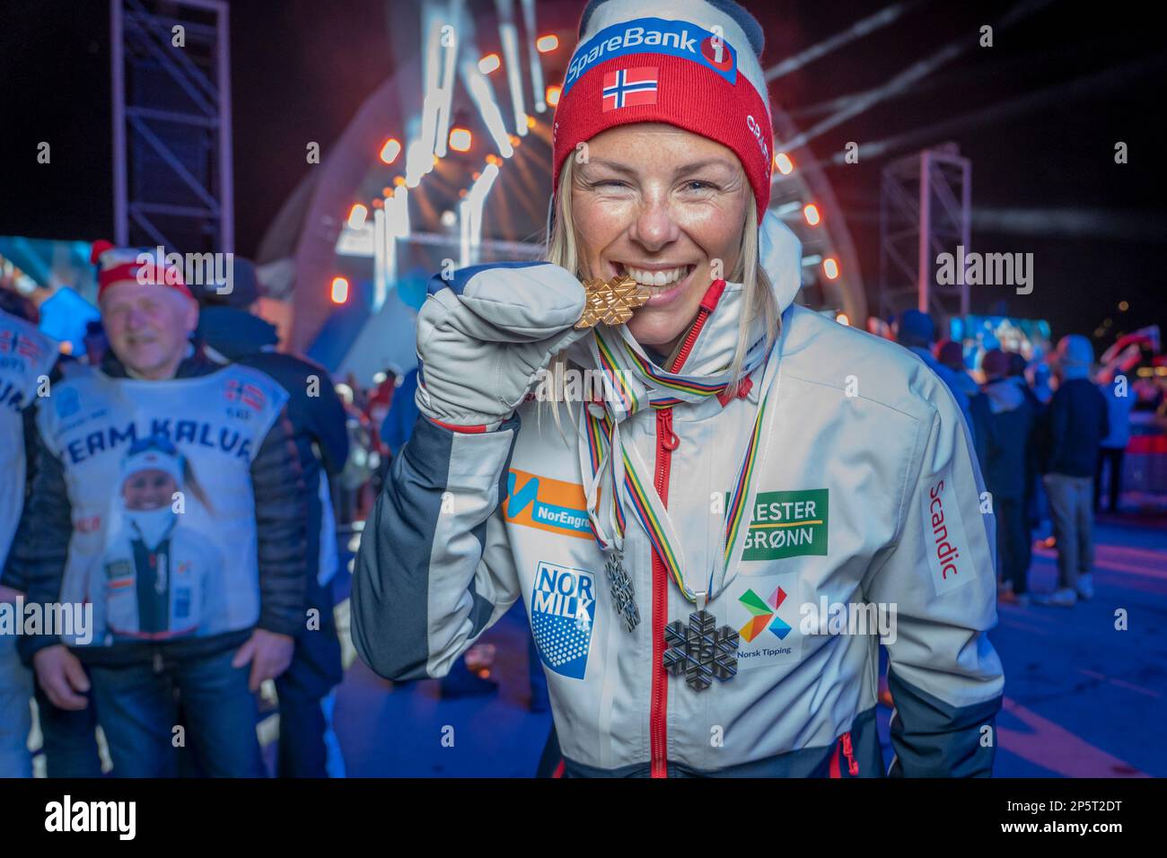 Planica, Slovenia 20230304.Anne Kjersti Kalvaa from Norway with the ...