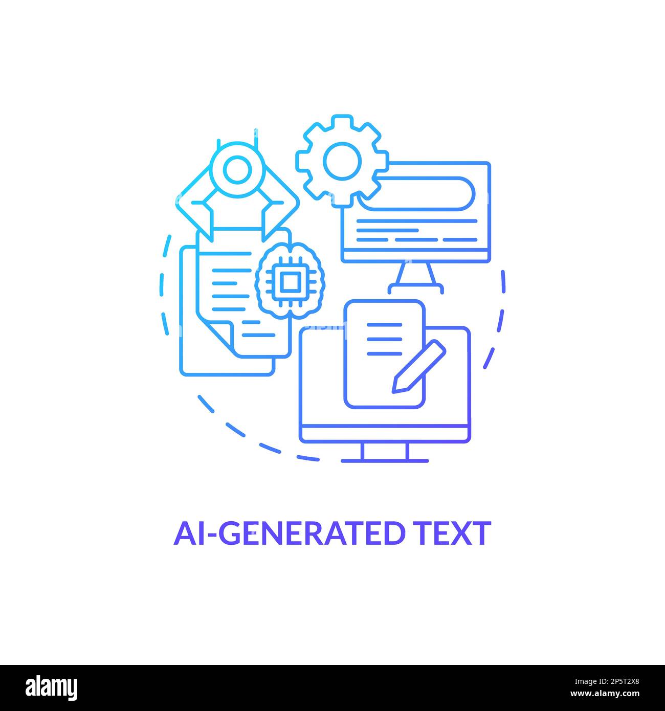 AI generated text blue gradient concept icon Stock Vector Image & Art ...