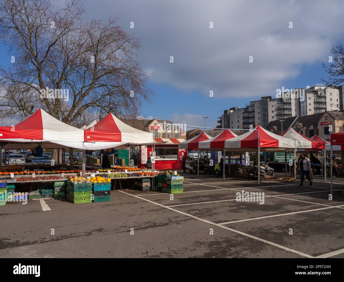 March 2023; Northampton Market in its temporary location at St Peters ...