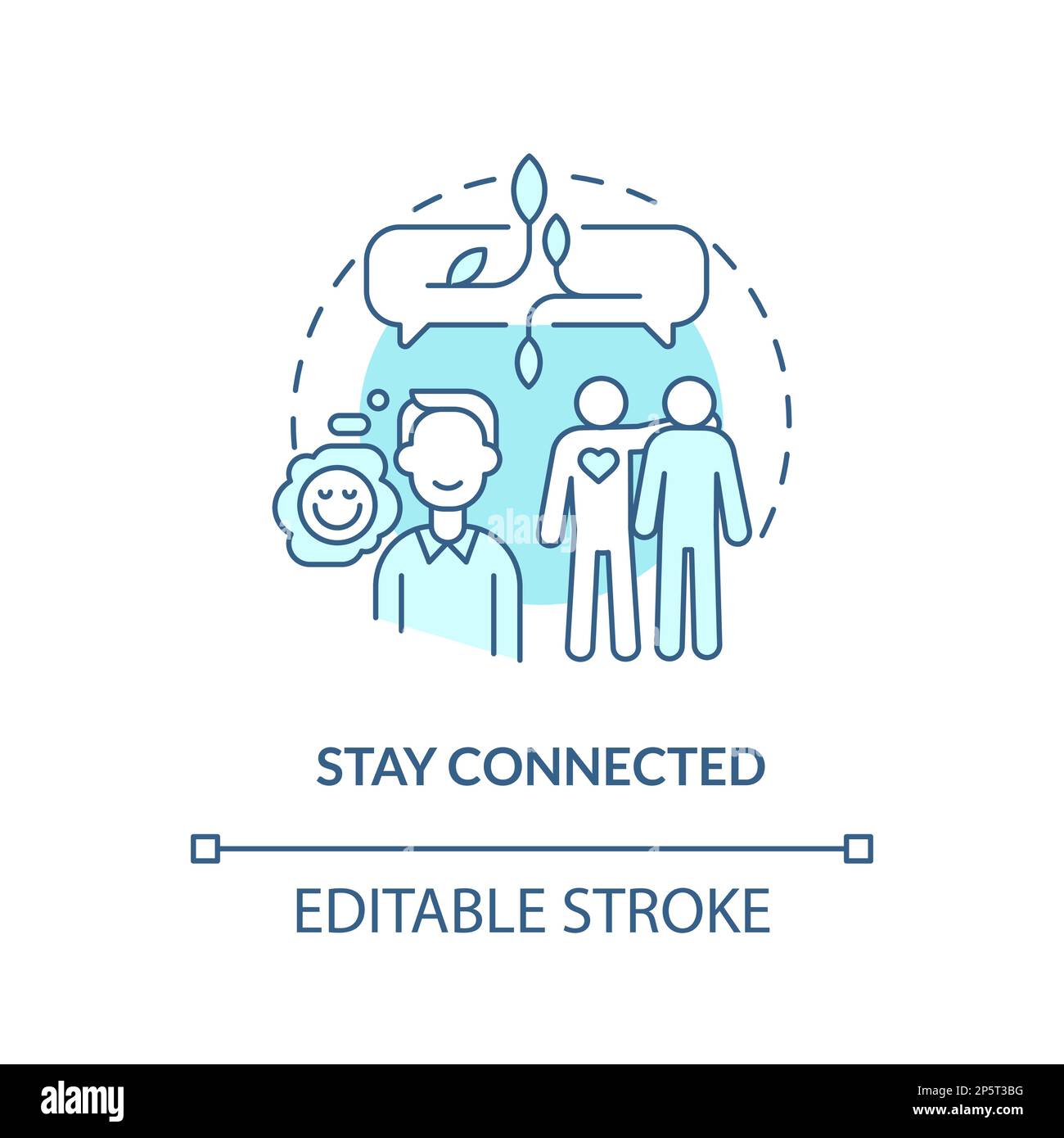 Blue line stay home icon hi-res stock photography and images - Alamy