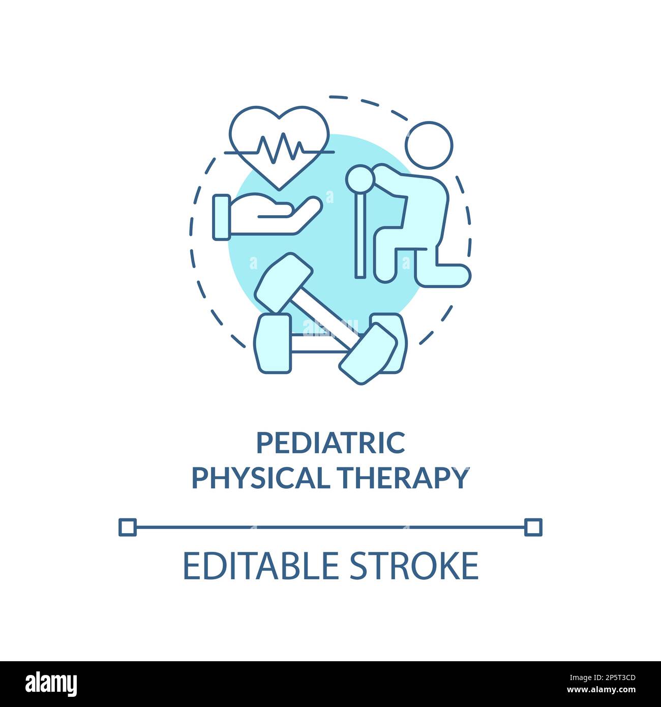Pediatric physical therapy blue concept icon Stock Vector Image & Art ...