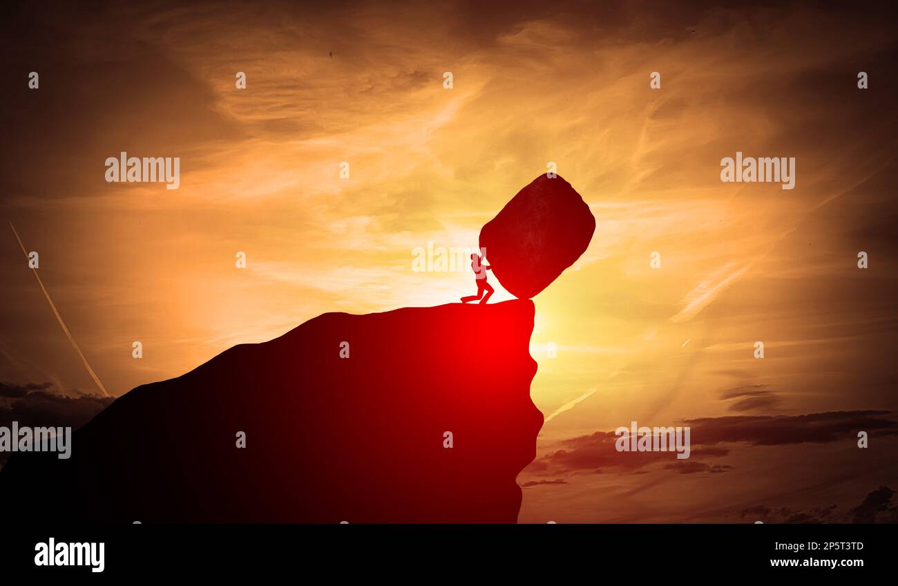 struggle, man, business, rock, push, hard, obstacle, challenge, effort ...