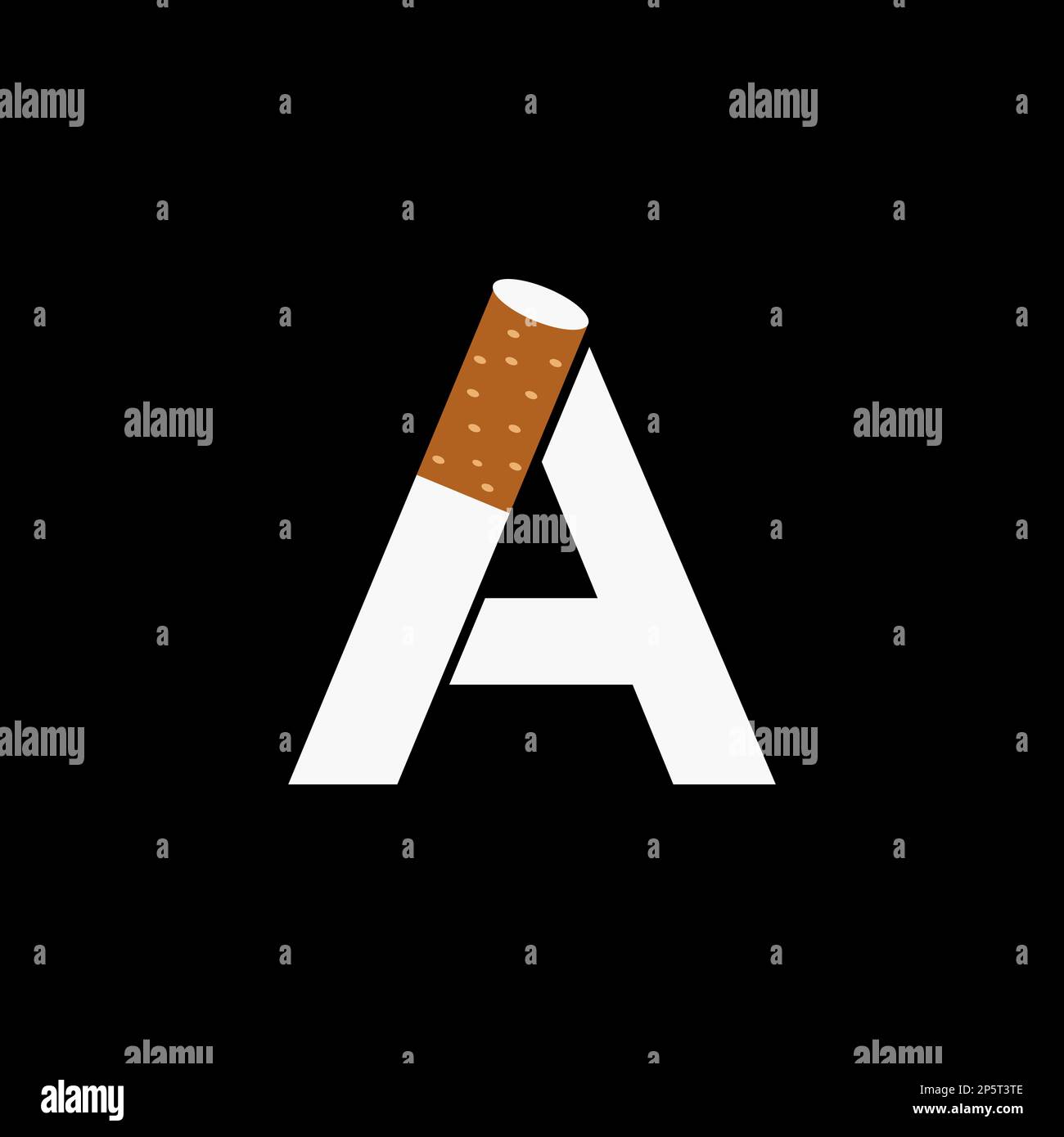 Letter A Smoke Logo Concept With Cigarette Icon. Tobacco Logo Vector ...
