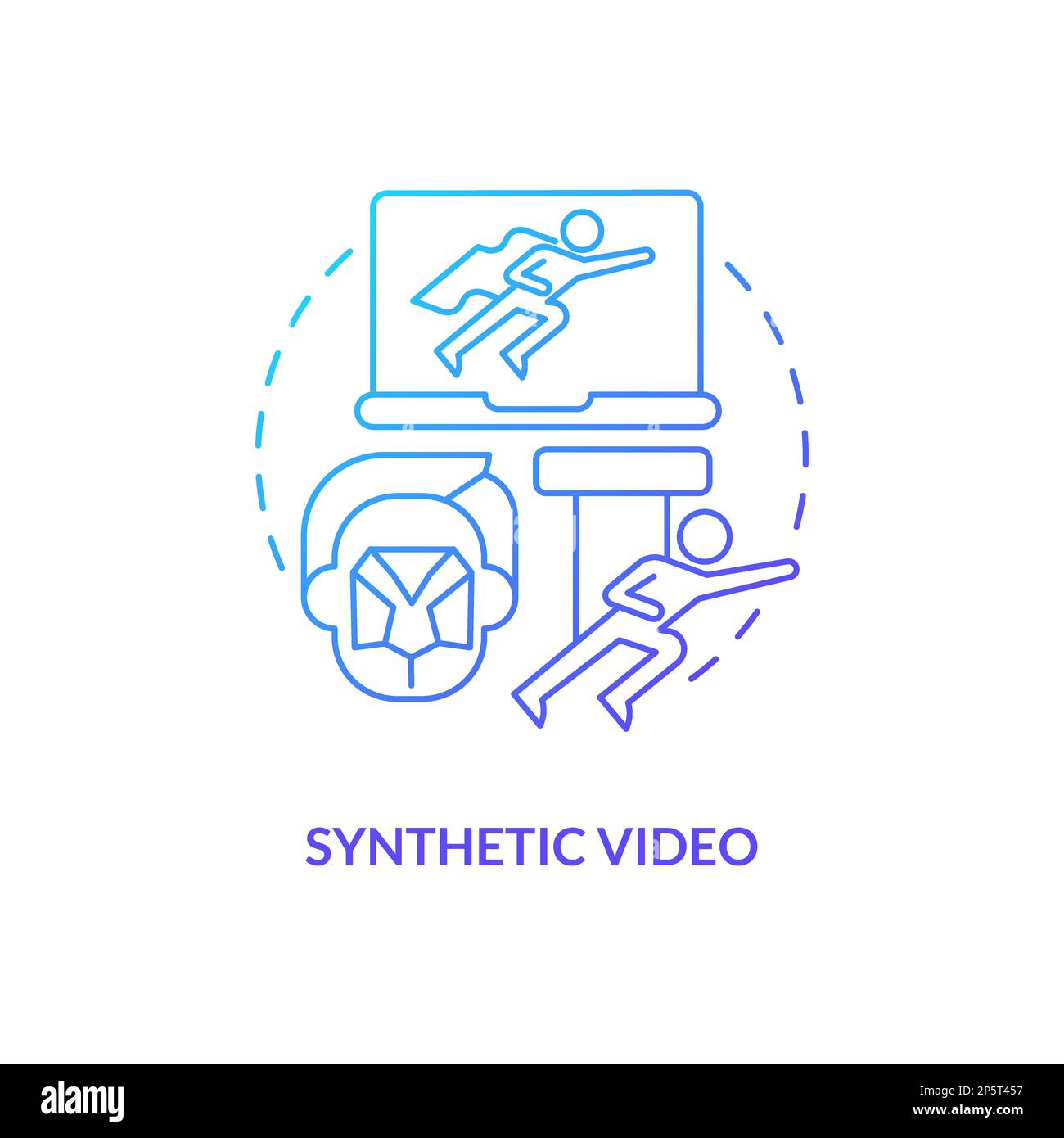 Synthetic video blue gradient concept icon Stock Vector Image & Art - Alamy