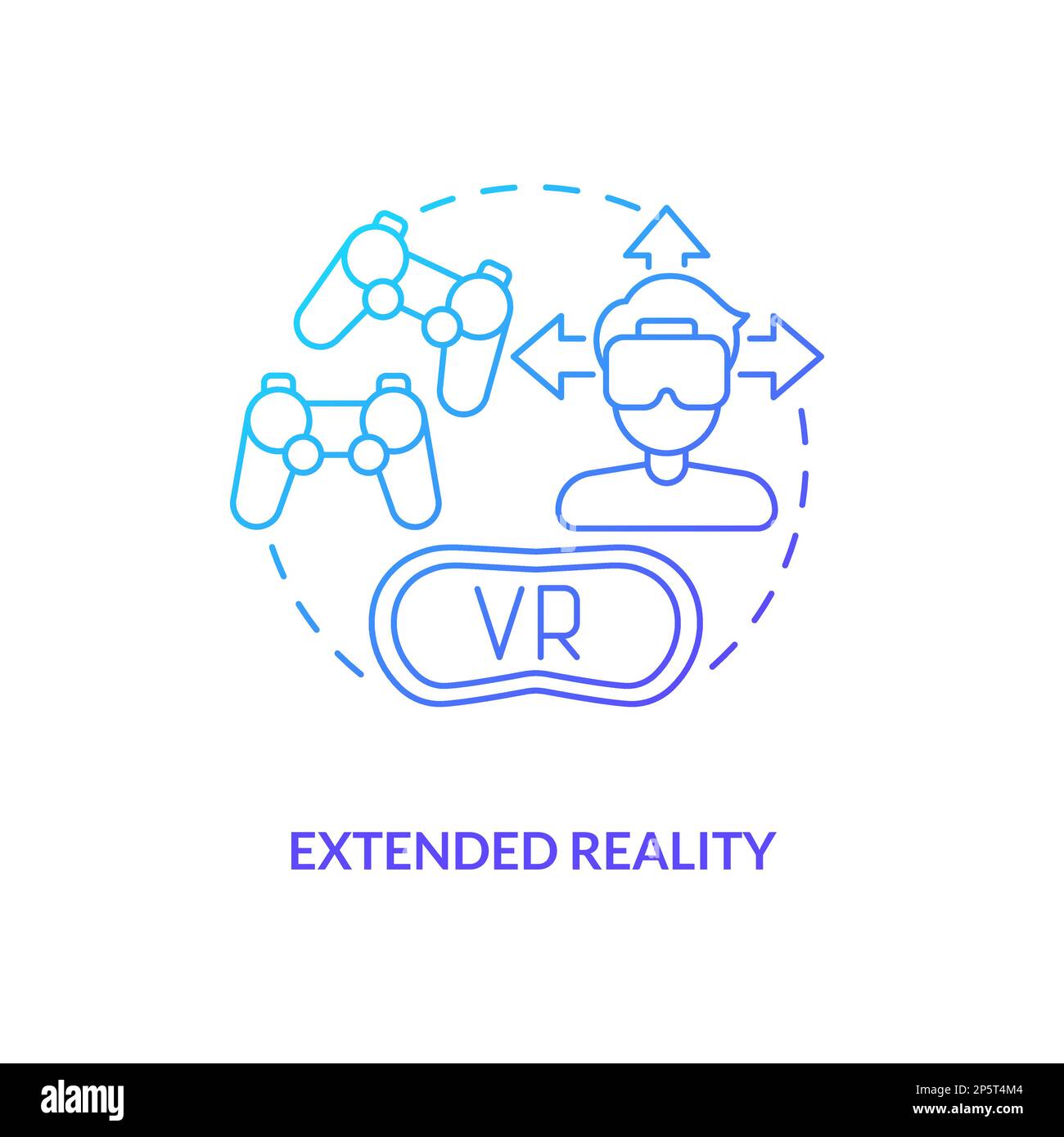 Extended reality blue gradient concept icon Stock Vector Image & Art - Alamy