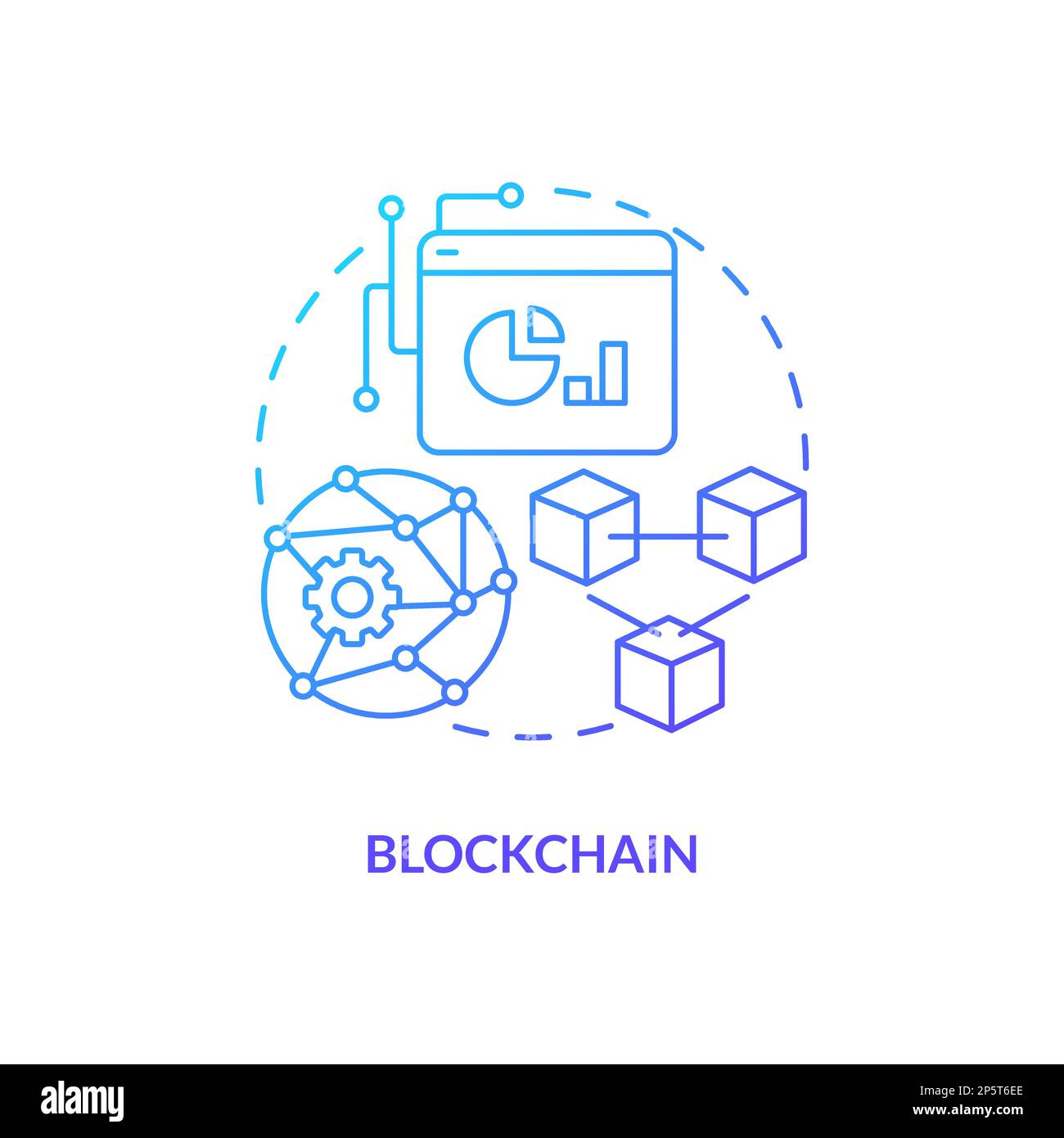 Blockchain blue gradient concept icon Stock Vector Image & Art - Alamy