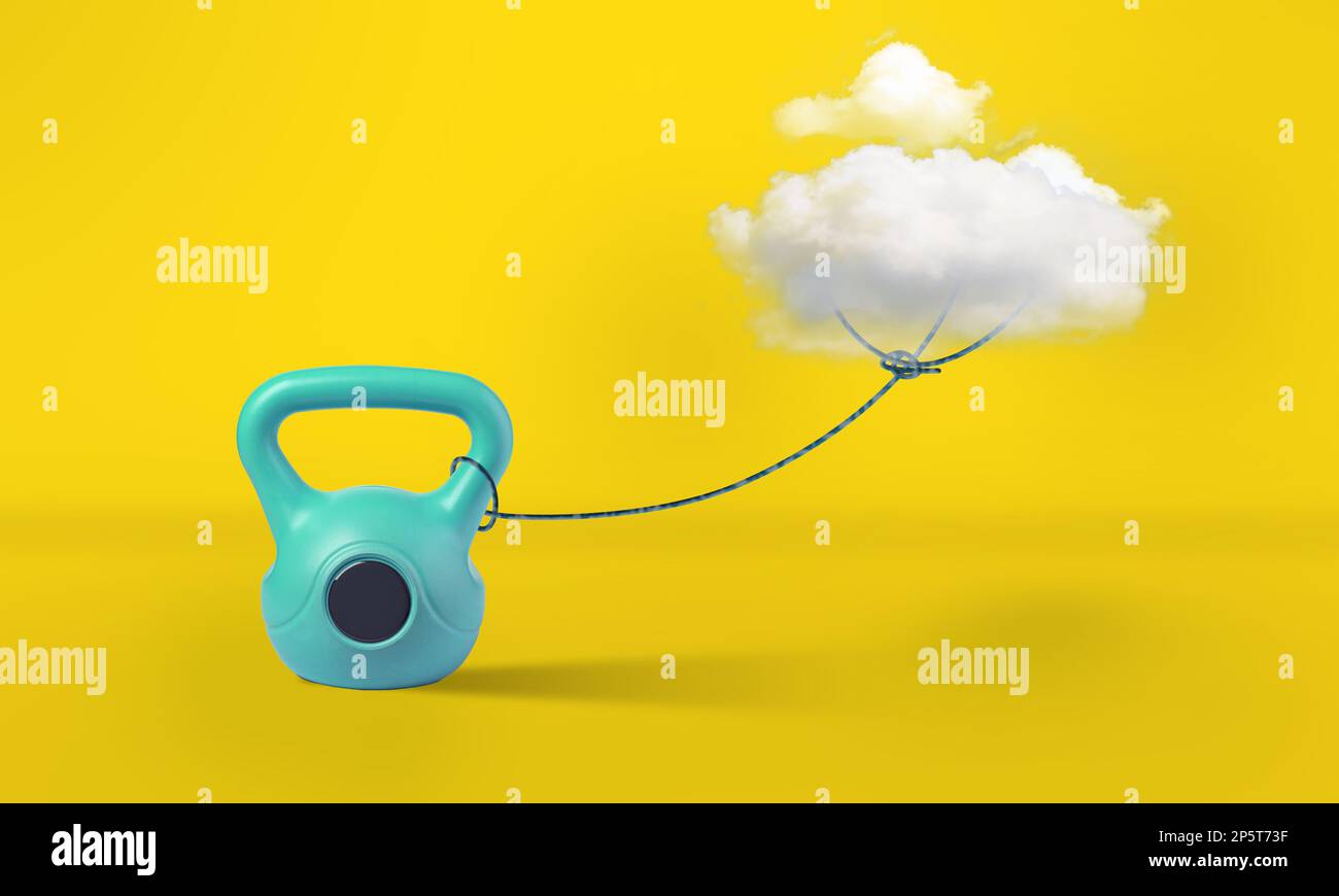Metaphor, Business Struggle and Challenge Concept. Heavy weight Holding ...