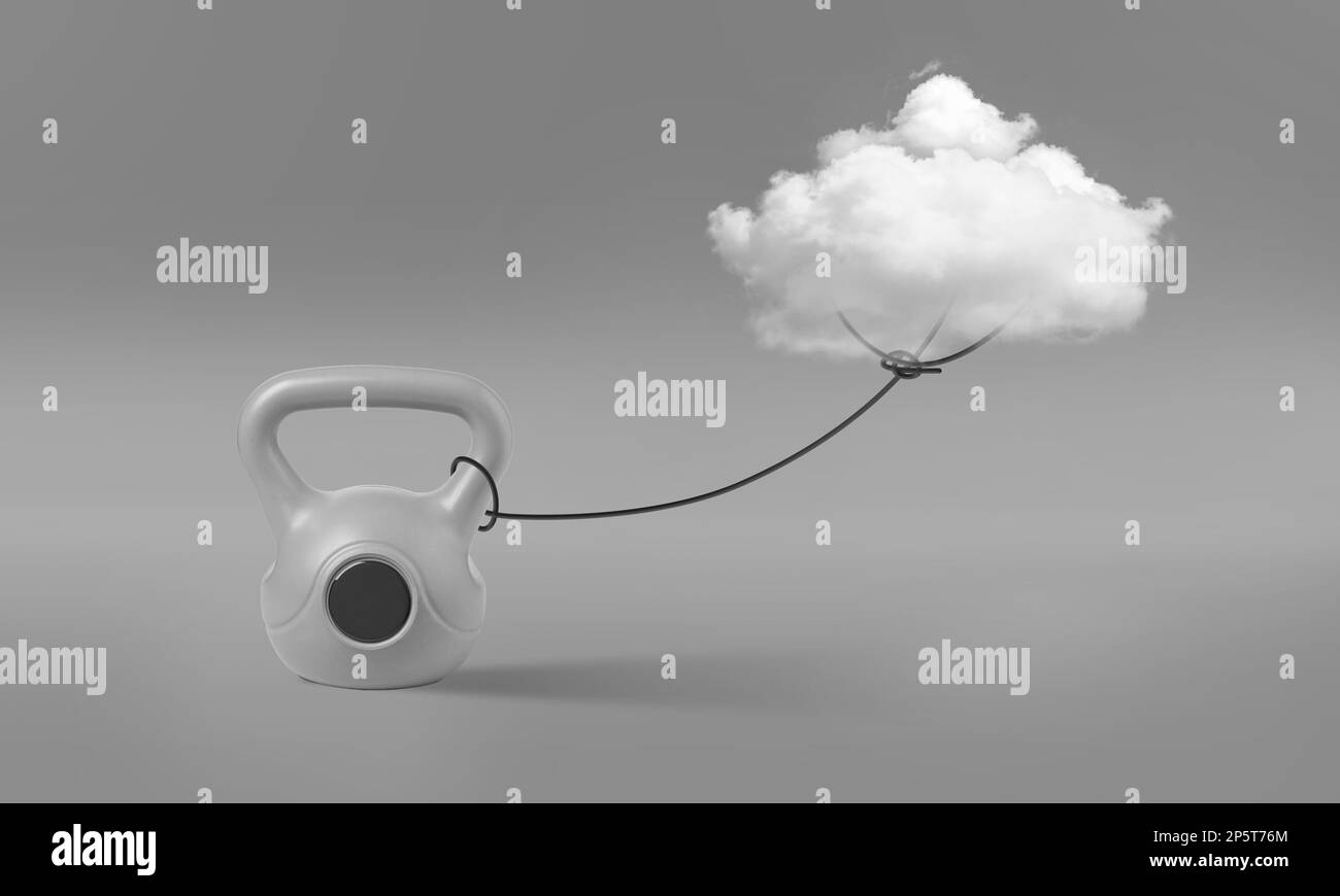 Metaphor, Business Struggle and Challenge Concept. Heavy weight Holding ...