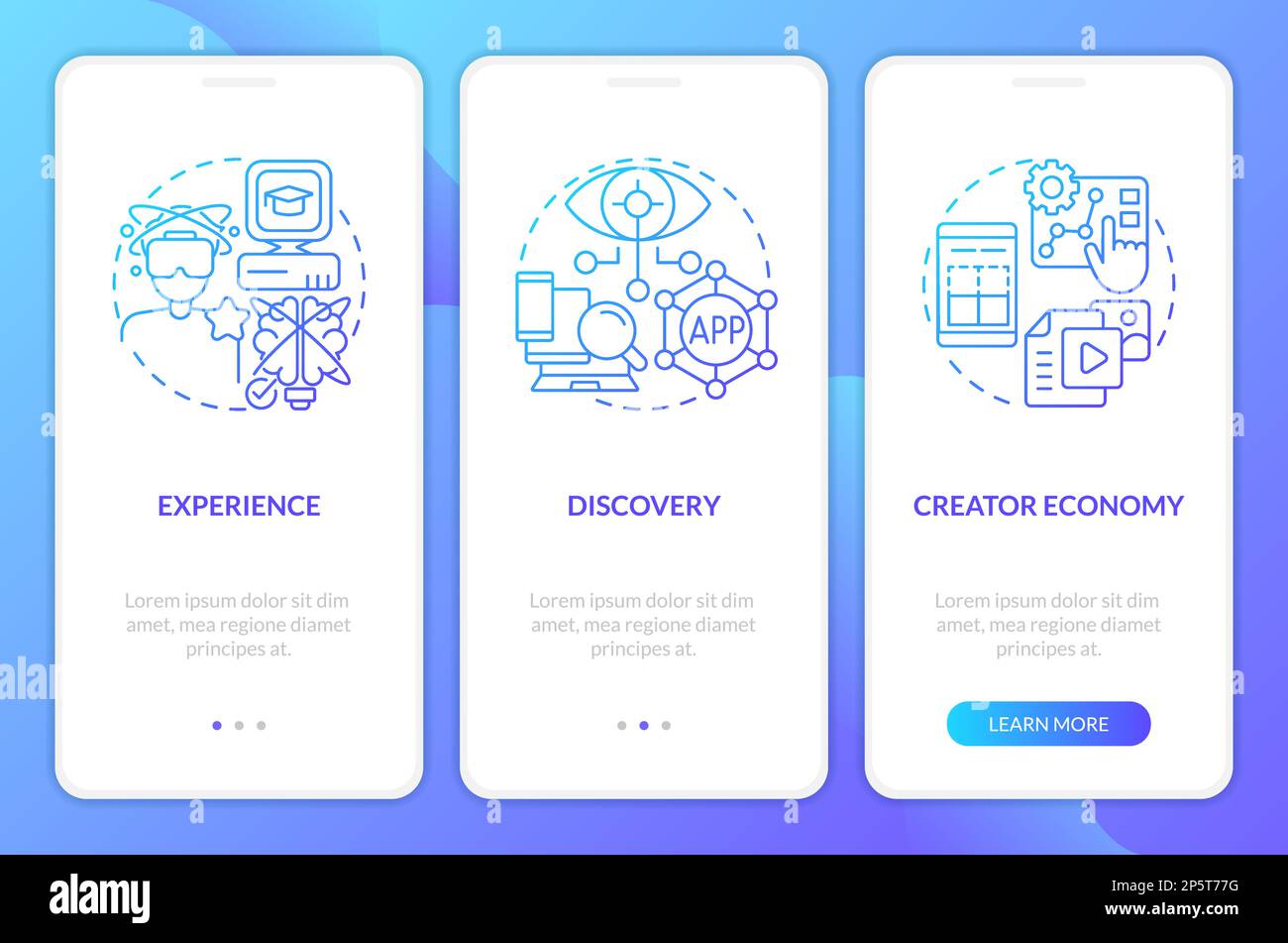 Multiverse layers blue gradient onboarding mobile app screen Stock Vector Image & Art - Alamy