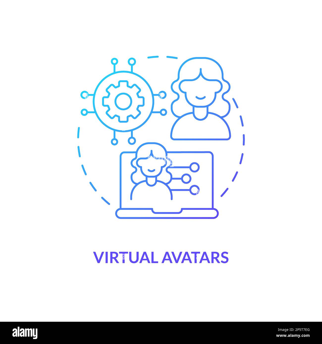 Virtual avatars blue gradient concept icon Stock Vector Image & Art - Alamy