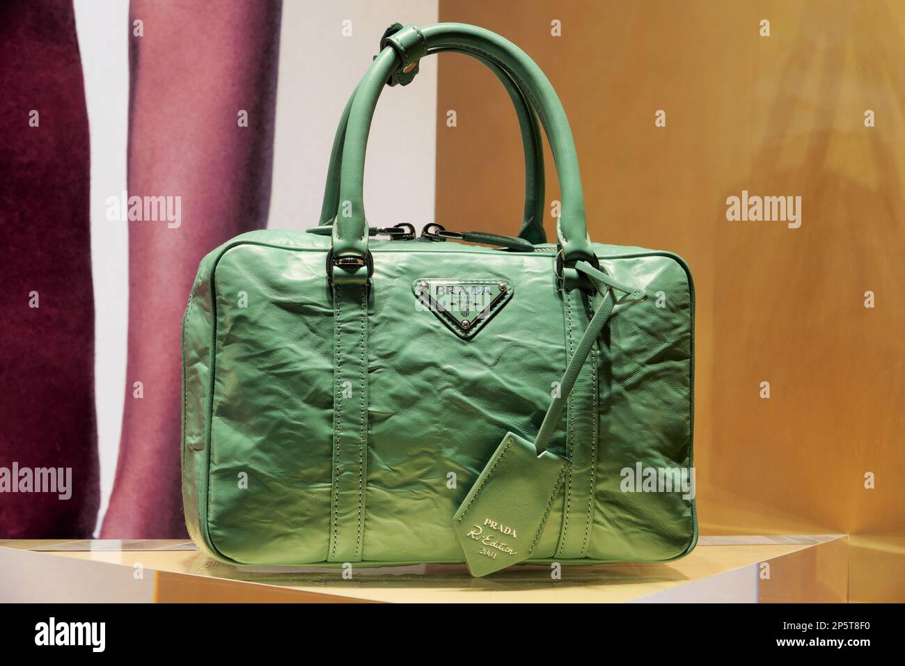 WOMEN'S BAG ON DISPLAY AT PRADA FASHION BOUTIQUE Stock Photo - Alamy