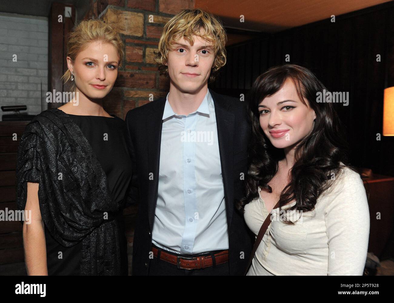 HOLLYWOOD, CA - OCTOBER 03: Actress Alexandra Breckenridge, Evan Peters ...