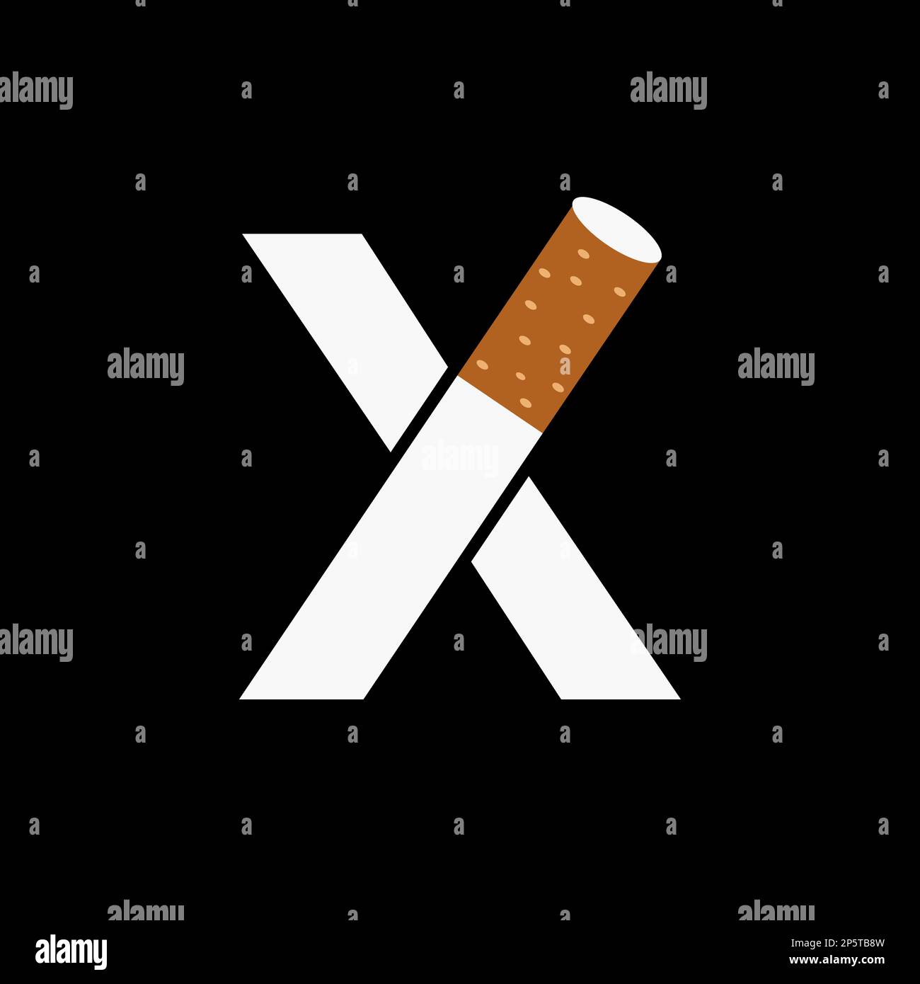 Letter X Smoke Logo Concept With Cigarette Icon. Tobacco Logo Vector ...