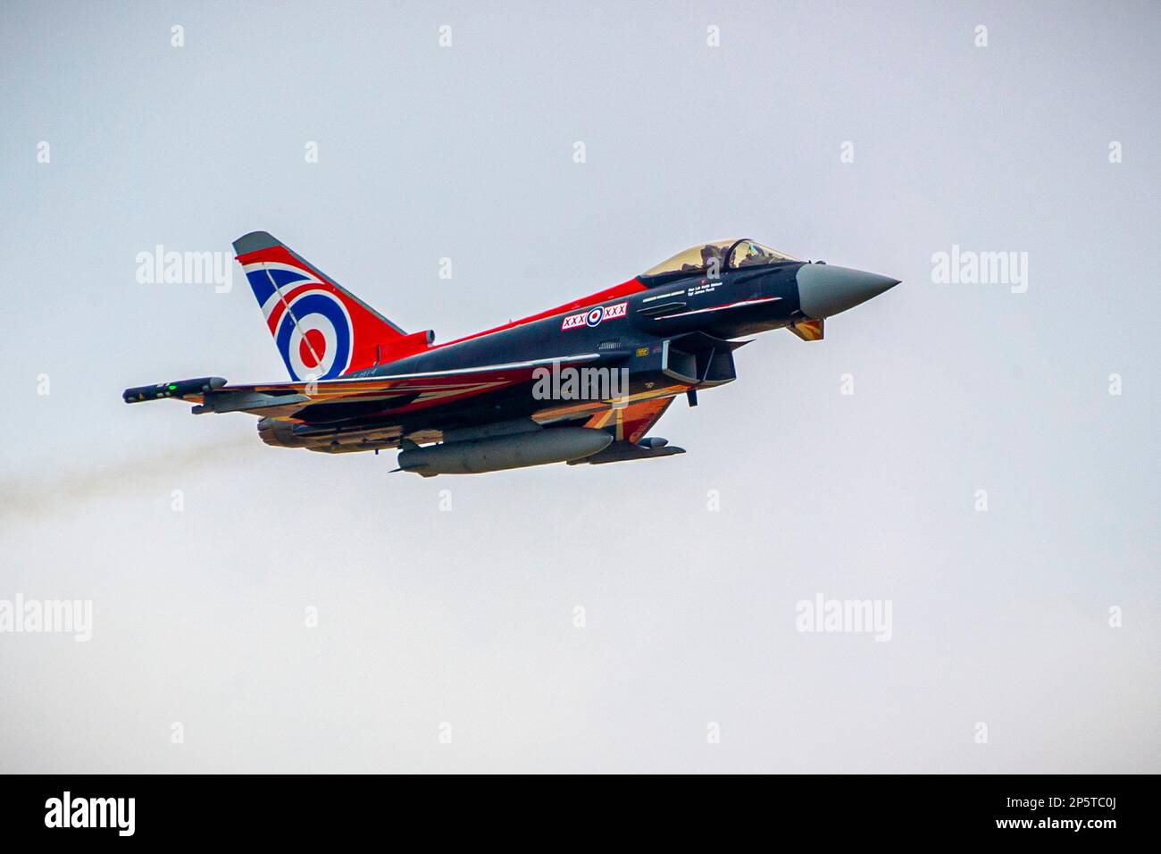 The RAF Typhoon display aircraft with Union Jack livery Stock Photo - Alamy