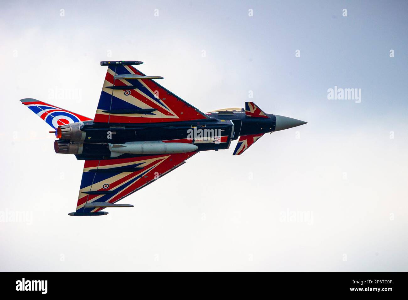 The RAF Typhoon display aircraft with Union Jack livery Stock Photo - Alamy