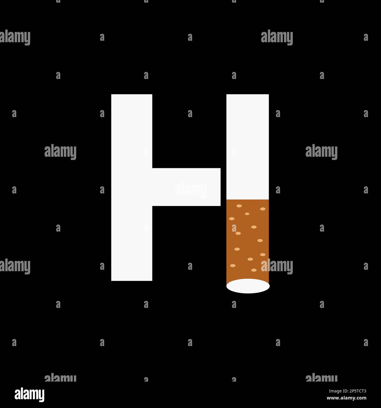 Letter H Smoke Logo Concept With Cigarette Icon. Tobacco Logo Vector ...