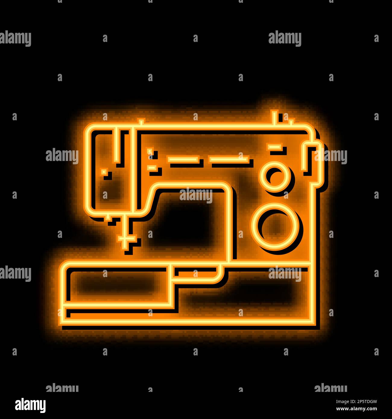 sewing machine neon glow icon illustration Stock Vector Image & Art - Alamy