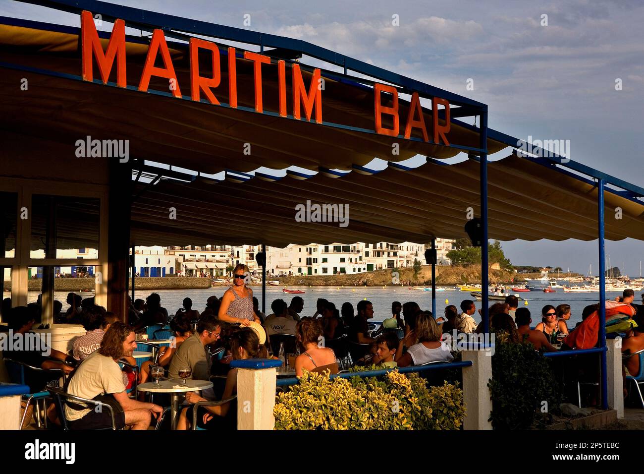 Cadaqués. Maritim Bar in La Plaja beach. Costa Brava. Girona province ...