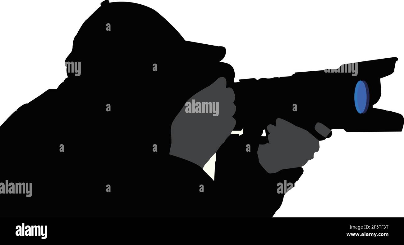 Photographer with camera, abstract man isolated vector silhouette ...