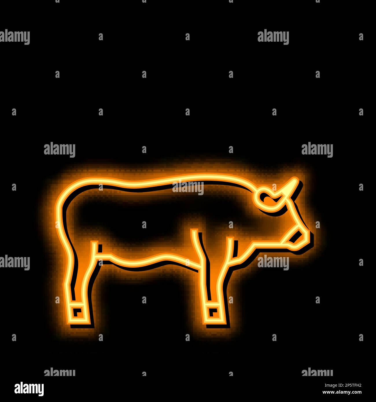 bull farm animal neon glow icon illustration Stock Vector Image & Art ...