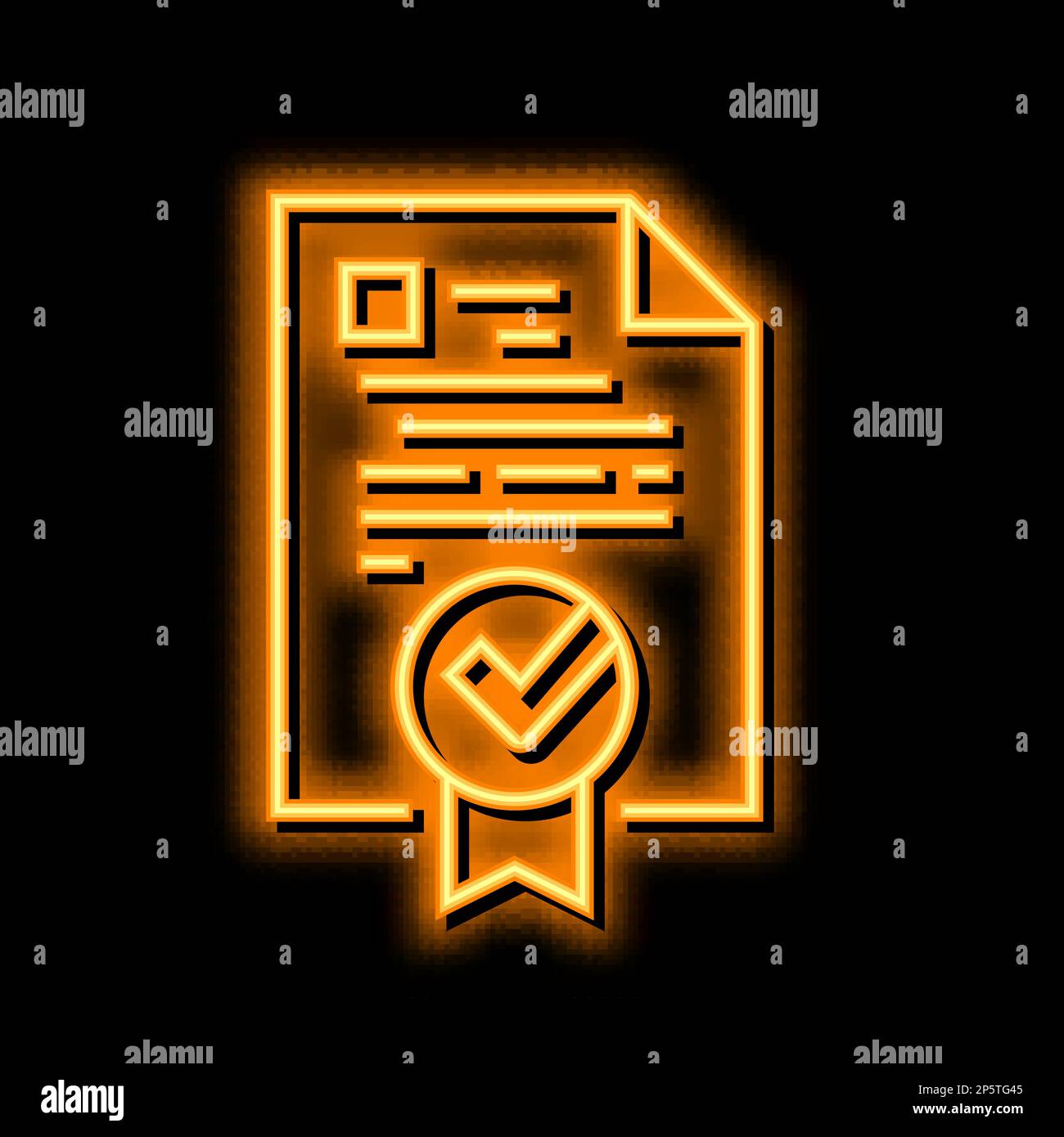 Glowing neon checklist document icon hi-res stock photography and ...