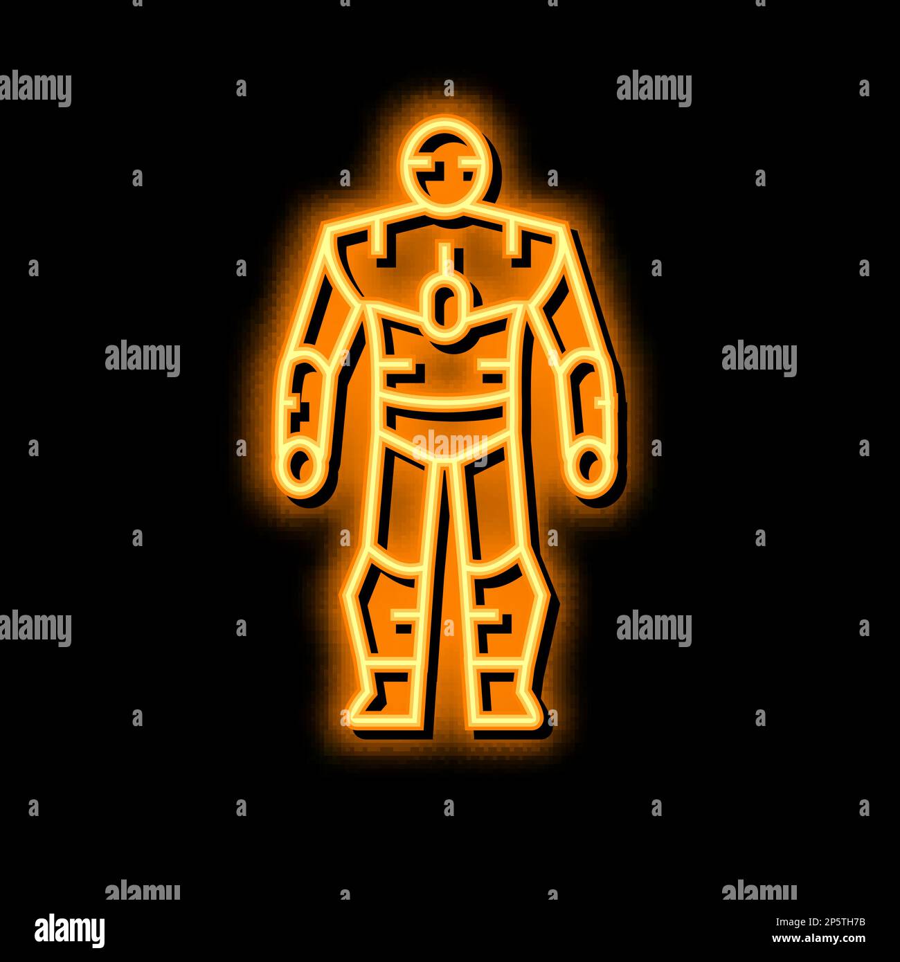 humanoid robot neon glow icon illustration Stock Vector Image & Art - Alamy