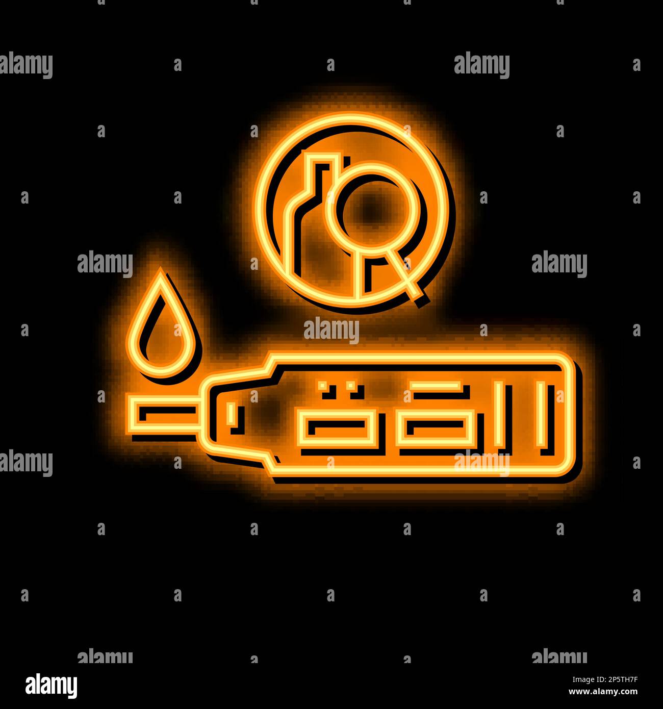 urine alcohol test device neon glow icon illustration Stock Vector ...