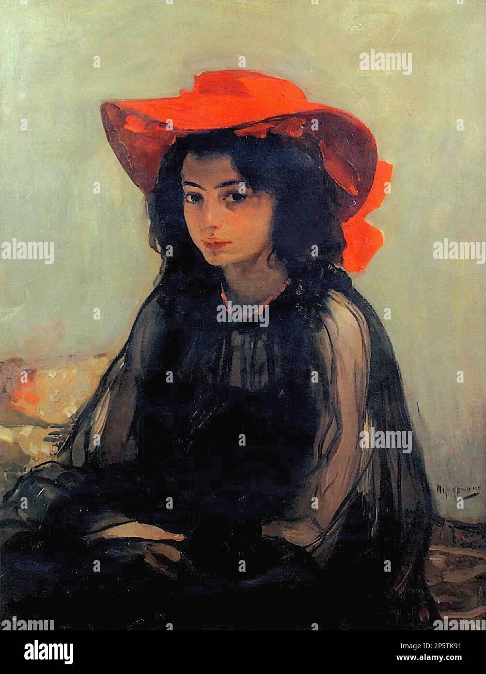 Мурашко Александр - Девушка в красной шапочке - Русская школа - XIX век - Murashko Oleksandr ...