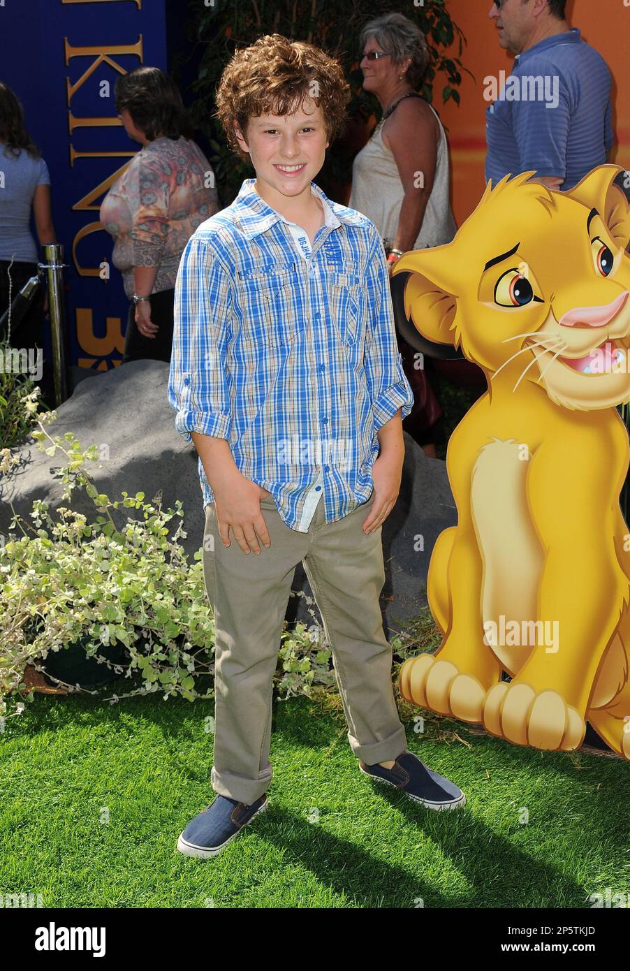 HOLLYWOOD, CA - AUGUST 27: Actor Nolan Gould arrives at "The Lion King ...