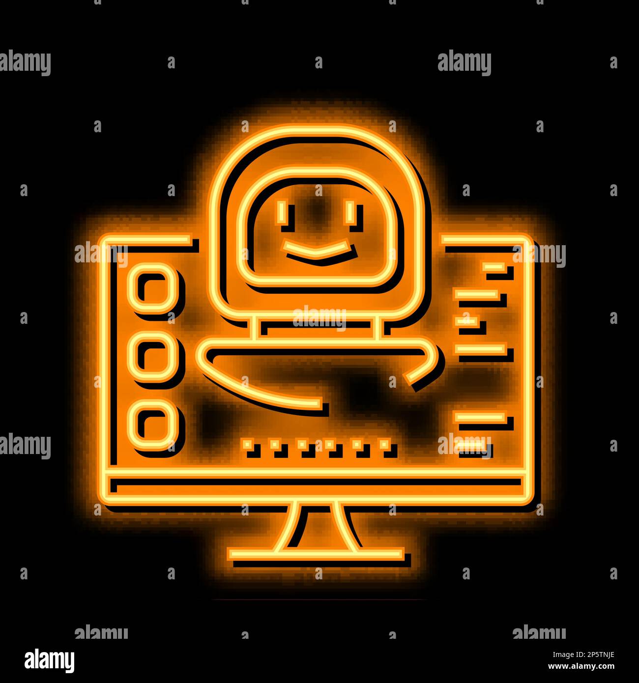 digital robot neon glow icon illustration Stock Vector Image & Art - Alamy