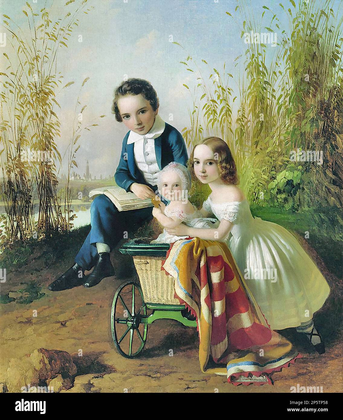 Нефф Тимолеон Карл Фон - Портрет детей Олсуфьевых - Русская школа - XIX ...