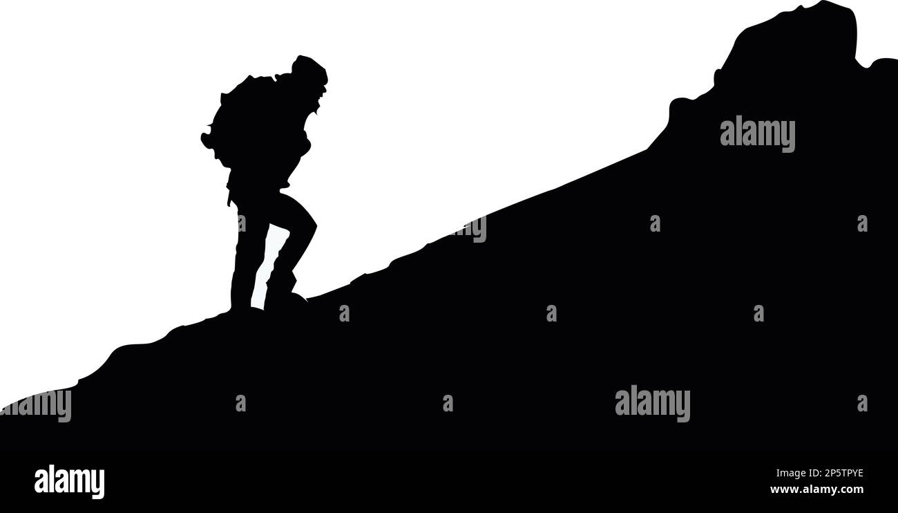 man climbing rock. illustration vector eps. sports and motivational ...