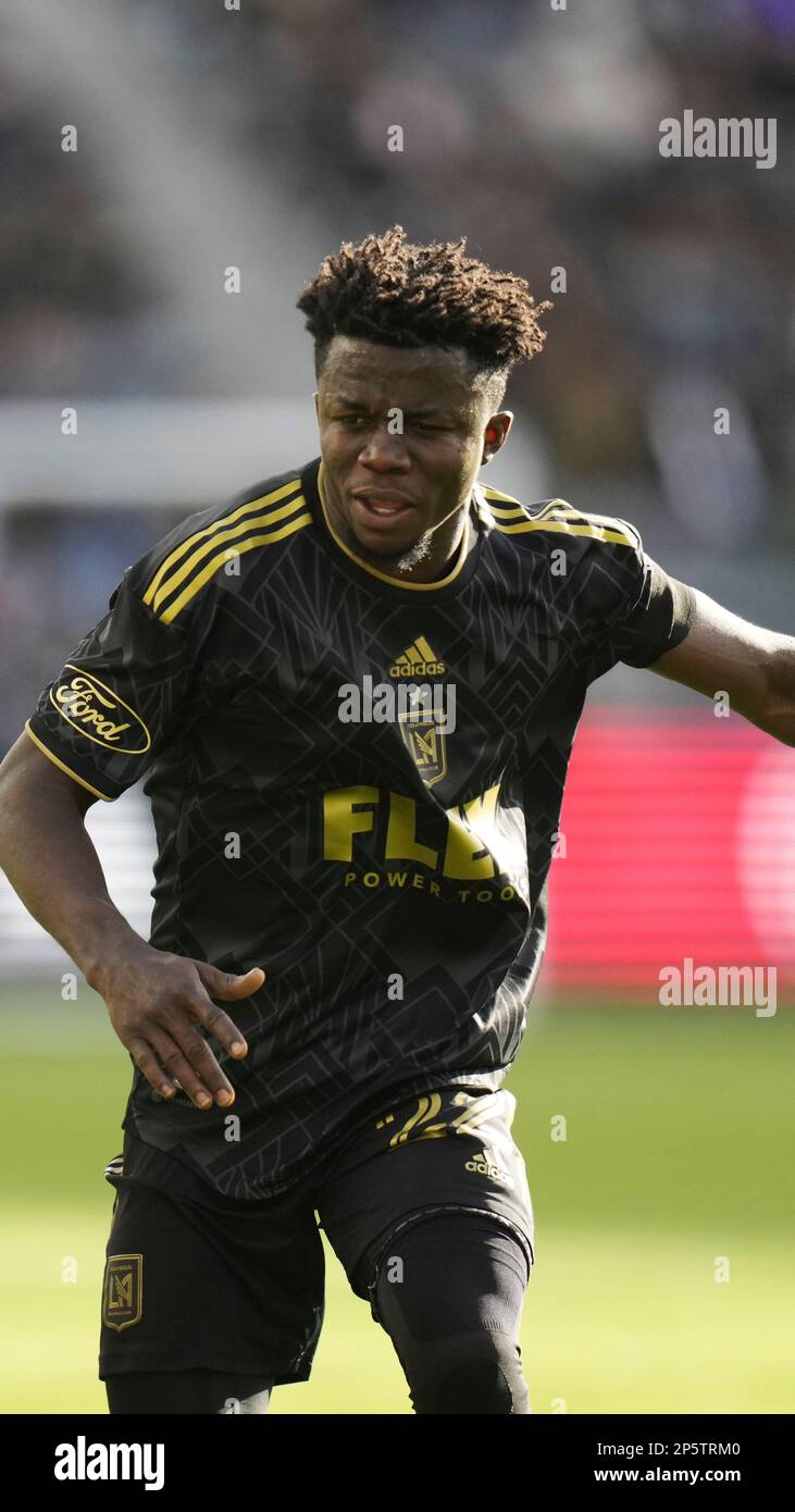 Los Angeles FC forward Kwadwo Opoku chases the ball during the second ...